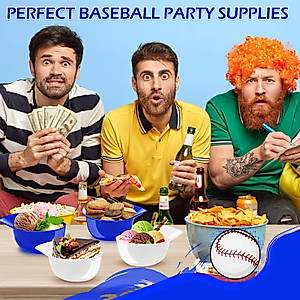 RONRONS 12 Pieces Baseball Helmet Ice Cream Bowls 8 oz Mini Baseball Cap Snack Bowls Plastic Sundae Bowl Kids Chip Cups for Party Dessert Supplies