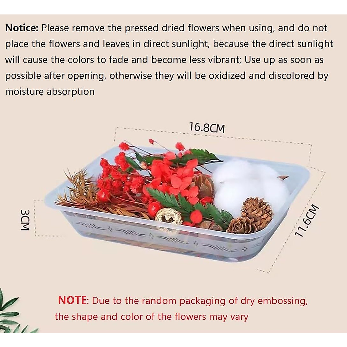 Dried Pressed Flowers Mixed Box for Resin Random, with 1 Tweezers, Real Natural Dry Mixed Flowers Leaves Bulk Herbs Kit for Scrapbooking DIY Art Crafts, Nail, Candle, Soap Making