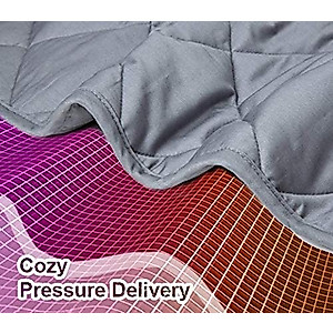 ZZZhen Weighted Blanket - High Breathability - Grey, 60" 80"-15LBs - Premium Heavy Blankets - Calm Sleeping for Adult and Kids, Durable Quilts and Quality Construction