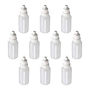 Othmro 0.7oz PE Lab Eye Plastic Dropper Bottles 10pcs, 20ml Squeezable Eye Liquid Dropper Thin Mouth Via of Liquid Sample Seal Storage Bottle with Childproof White Cap