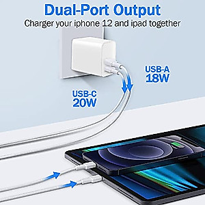 USB C Wall Charger Block,20W Dual Port Cube,Fast Charging Plug Compatible with Apple Watch Series 8 7 6 SE iPhone 14/13/12 Mini/Pro/Pro Max/11/SE/XR/8 ipad