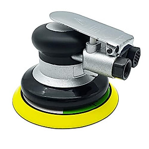 Senray Professional Air Random Orbital Palm Sander, 5-Inch Heavy Duty Dual Action Pneumatic Sander with 1pc Spare Plate, 8Pcs Sandpapers