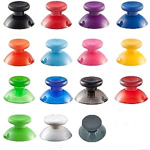 2PCS 3D Analog Thumb Stick Grip Cap Cover Mushroom Joystick Cap for Xbox 360 Controller Replacement (Clear Yellow)