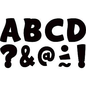 Teacher Created Resources (77327) Black Funtastic 1-3/4" Clingy Thingies Letters