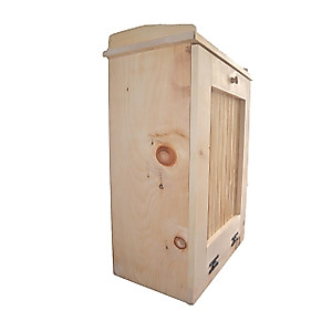 Country Barn Single Tilt-Out Single Trash Cabinet: Efficient and Stylish Trash Cabinet Crafted from Unfinished Pine Wood, is Designed to Hold one13-gallon, Ideal Garbage Can Cabinet