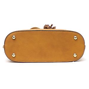 Janin Handbag Lightweight Medium Dome Crossbody Bag with Tassel Zipper Pocket Adjustable Strap