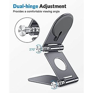 Stand for MagSafe Charger, OMOTON Foldable Phone Stand Holder for MagSafe Accessories， Compatible with iPhone 14/13/12 Pro Max/Pro/Mini, Charger for MagSafe Not Included, Gray