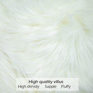 LIGICKY Luxury Series Soft Faux Fur Throw Pillow Cover Decorative Square Plush Pillow Case Cushion Cover for Couch Sofa Bed, 16" x 16" White