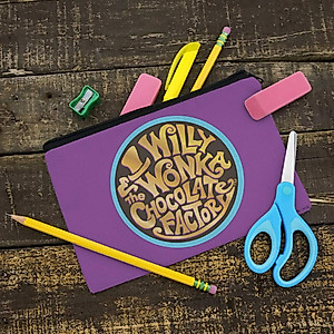 Willy Wonka and The Chocolate Factory Logo Pencil Pen Organizer Zipper Pouch Case