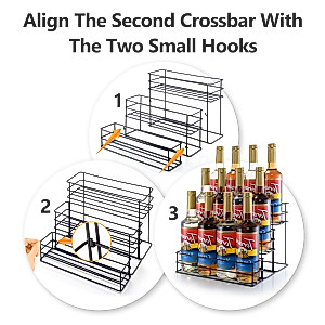 kimilus 12 Bottle Capacity Coffee Syrup Organizer 3 Tier Coffee Syrup Stand Shelf for Coffee Bar Kitchen Small Wine Rack for Bar Family Storage for Syrup Wine Dressing