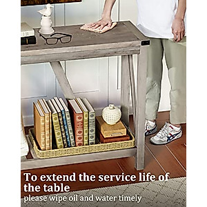 JOINHOM Entryway Table - Wood Console Table with Shelves, Farmhouse Sofa Table for Entryway, Living Room, Hallway