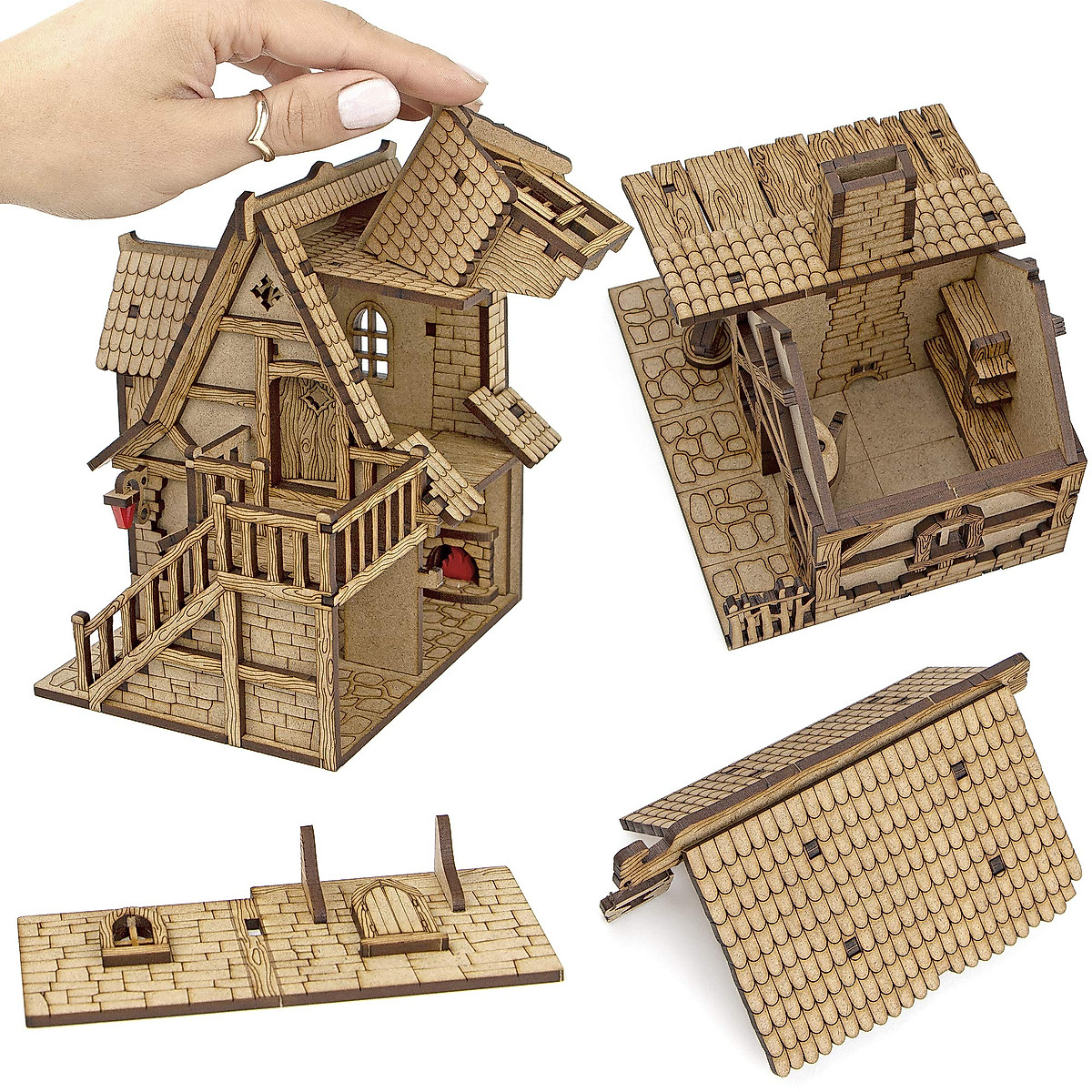 TowerRex Village DND Terrain 28mm Terrain DD Table Fantasy Miniature Warhammer Pathfinder Table D&D