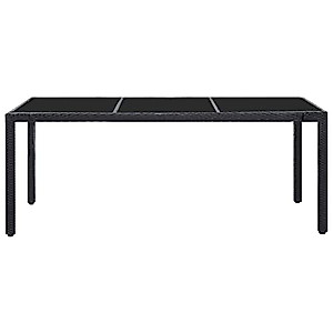 vidaXL Patio Dining Set 9 Piece Outdoor Garden Terrace Yard Furniture Modern Dining Set Table and Chair Seating Seat Poly Rattan Black