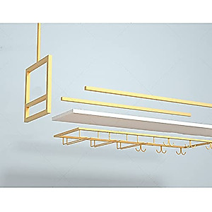 LBHXZZ Wine Rack Ceiling Shelf, Ceiling Shelf Hanging, Ceiling Shelf Mounted Floating Suspended, Adjustable Height Ceiling Decoration Shelf for Bars/Restaurants/Kitens Home Decoration
