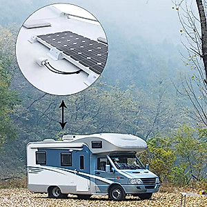 7 Pieces Solar Panel Brackets ABS Solar Panel Mounting Brackets, Drill-Free Corner Bracket Kit for Roofs of RV, Caravans, Vehicles, Camper Vans, Sheds, Garages, Boats (White)