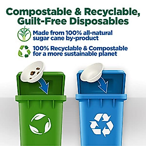 Kinn Kleanbowl Disposable Dog Food Bowls, 8 oz (Pack of 50) - Frame System Refills, Compostable Cat Food Bowls, Leakproof for Pet Feeding