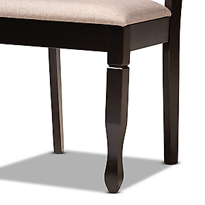 Baxton Studio Millie Modern and Contemporary Sand Fabric Upholstered and Dark Brown Finished Wood 5-Piece Dining Set