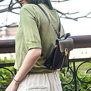 Qwent Women Satchel Coin Purse Bag Bag All-Match Fashion Ladies Shoulder Messenger Messenger Bags (Black, One Size)