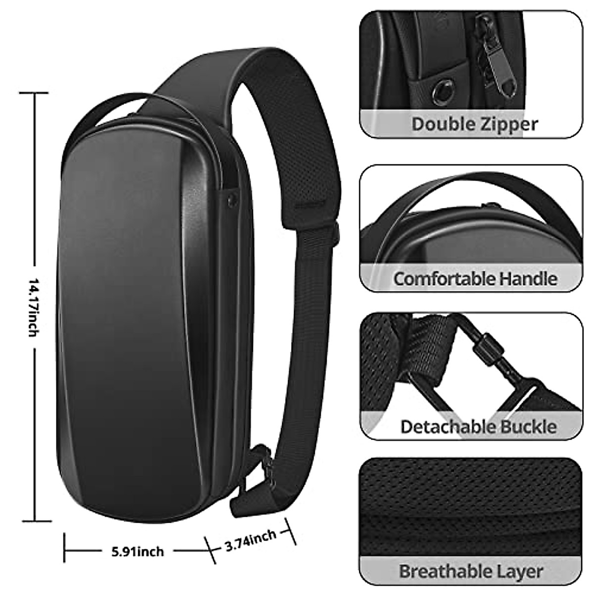 MVRPDXC Carrying Case for Steam Deck Console & Accessories, Shockproof Hard Shell Protective Crossbody Shoulder Chest Backpack with Pockets Fit Console for Travel and Home Storage