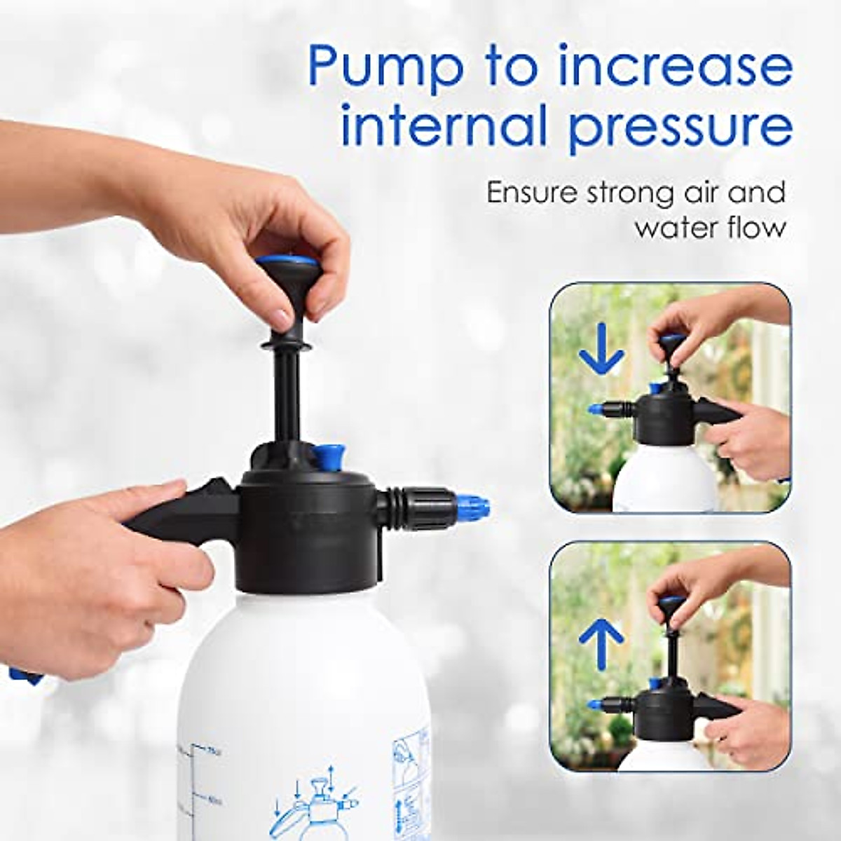 STURGID 82023 Hand Held Pump Sprayer for Lawns and Gardens or Cleaning Decks, Siding and Concrete - 1/2 Gallon (2L) with Pressure Release Valve