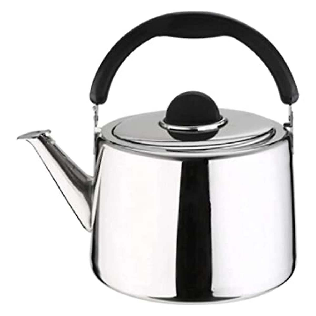 XENITE Classic Kettle Stove Top Whistling Kettle Food-Grade Stainless Steel Teapot Whistle Teapot Ergonomic Suitable for Various Stoves Camping Kettle Teapots (Color : Silver, Size : 5L)