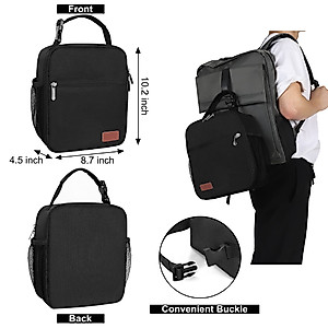 HABOPET Lunch Box for Men & Women Durable Lunch Bag for Adults & Kids Reusable Small Lunchbox Black