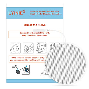 LYINIE TENS Unit Pads 3" Round Electrodes - Compatible with Most TENS Machines, Replacement Pads Electrode Patches for Electrotherapy, 20 Count