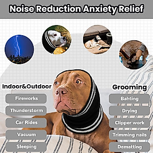 Nanaki Dog Ear Covers for Noise Bath No Shake Ear Wraps for Dogs Hematoma Dog Fireworks Anxiety Relief Calming Hoodie Dog Grooming Ear Cover Quiet Dog Head Wrap Force Drying Thunderstorm Ears for Dogs