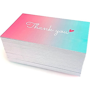 RXBC2011 500 Little Thank You Cards Gold Heart Design Bulk Thank you Notes for All Occasions 3.5 x 2 Inch Multicolor