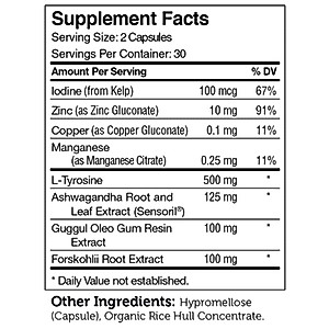 Zahler Thyraide, Thyroid Support Supplement with Iodine and L-Tyrosine, Helps Maintain Thyroid Health & Metabolism, Certified Kosher, 60 Capsules