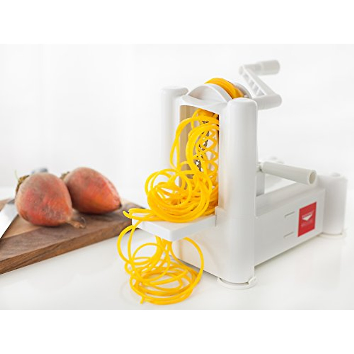 Paderno World Cuisine 6-Blade Vegetable Slicer / Spiralizer, Counter-Mounted and includes 6 Different Stainless Steel Blades