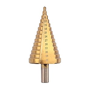 High Speed Steel Step Drill Bit, 4-42mm Titanium Step Drill Multiple Hole Stepped Up Cone Bit for DIY Lovers
