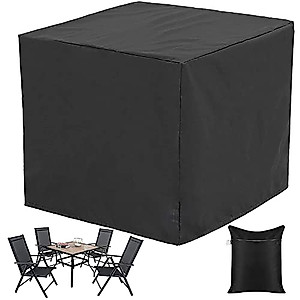 Skyour Patio Table Furniture Set Covers Square/ Rectangular Waterproof Outdoor Indoor Dustproof Garden Table Chair Sofa Furniture Set Cover Protector (98x98x35in)