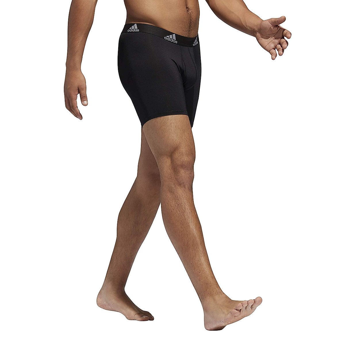 adidas Men's Microfiber Boxer Brief Underwear, Athletic fit (3-Pack), Black/Light Onix Grey/Performance, XX-Large