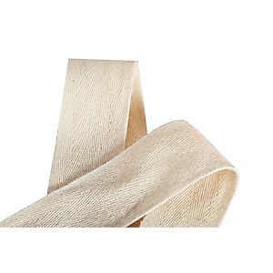 Abbaoww 50 Yards Cotton Twill Tape Ribbon 1/2 Inch, Soft Natural Webbing Tape Herringbone Tape for Sewing DIY Craft, Beige