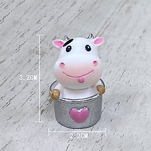 MAOMIA 8 Pcs Cow Figures for Kids, Animal Toys Set Cake Toppers, Cow Fairy Garden Miniature Figurines Collection Playset for Christmas Birthday Gift Desk Decoration