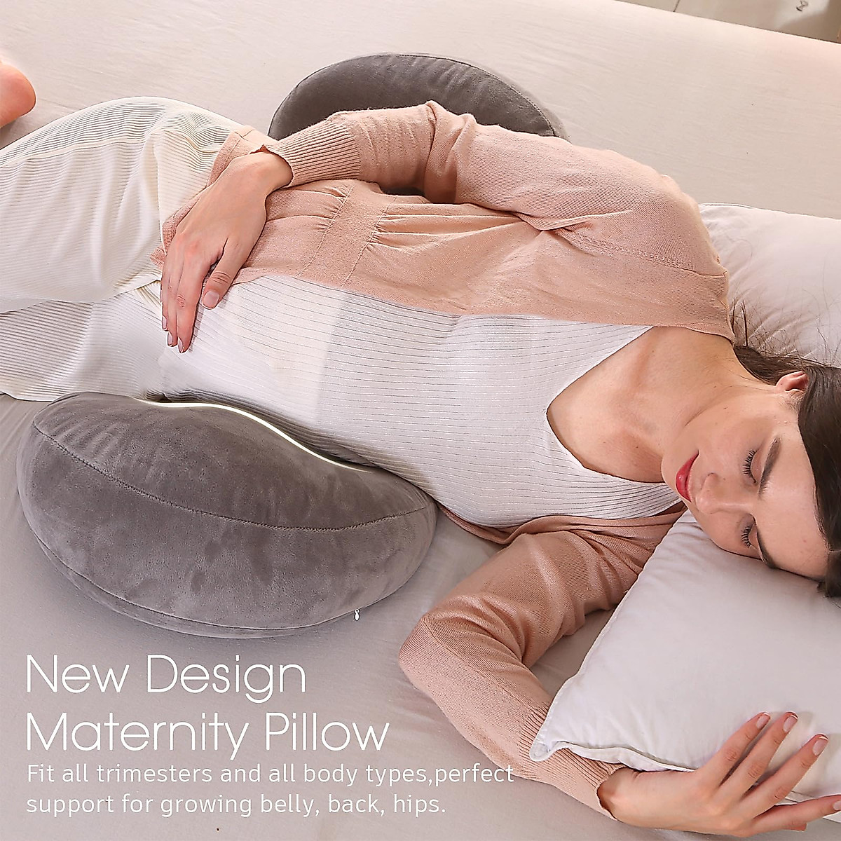 BATTOP Pregnancy Pillow Wedge for Belly Support,Portable Pregnancy Pillows for Sleeping Support Legs,Back,Knees,Adjustable Maternity Wedge Pillow with Removable Cover,Travel Pregnancy Pillow