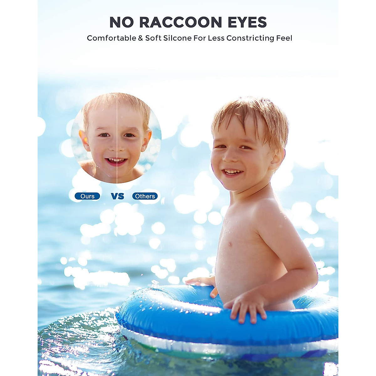 OMID Kids Swim Goggles, P2mini Polarized Swimming Goggles Comfortable for Age 6-14