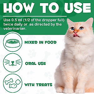 ALIVO Liver Support for Cats, Liver and Kidney Support for Cats with Natural Herbal Extract Helps Balance Cats Liver & Kidneys Health, Natural Pet Herbal Supplement for Cats - 60 ml