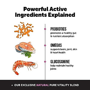 Pet Honesty Senior Dog Multivitamin - Essential Dog Vitamins and Supplements - Glucosamine, Probiotics, Omega Fish Oil for Dogs Health & Heart- Dogs Vitamins Health Supplies (Duck 90 ct)