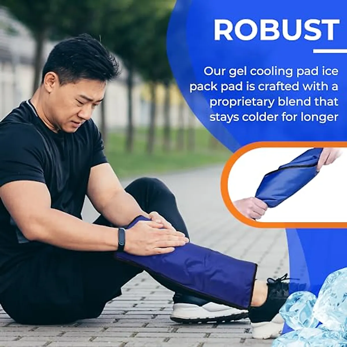 Rester's Choice Extra-Large Gel Ice Pack (13" x 22") - Reusable, Flexible, Durable - Ideal for Back, Shoulder, Knee (Blue, 1 Pack, X-Large)