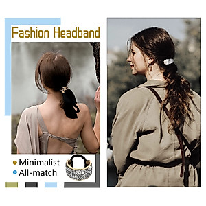 9 Pack Ponytail Hair Cuff Metal Rhinestone Ponytail Holder Elastic Glitter Decorative Hair Tie Gold Hair Ties Wrap Cuff Tortoise Shell Ponytail Ring Holder Christmas Gift for Women(Charming Style)