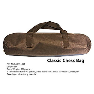 Professional Staunton Chess Set Combo , 4-Queens 3" King 17" Vinyl Roll-up Board 22" Chess Bag 50 Games Scorebook & Pens Tournament