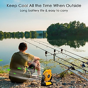 Sendowtek Portable Battery Fan with LED Light, 10400mAh Quiet Rechargeable Tent Fan with Hanging Hook 4 Speed Small USB Battery Powered Camping Fans for Travel Picnic Outdoor Indoor Cooling Sleeping