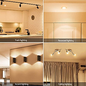 GU10 Halogen Bulb 120v 50w Halogen Light Bulbs, 2800k Warm White gu10 Dimmable for Track Light Bulbs Glass Cover for Range Hood Light Bulbs Pack of 6