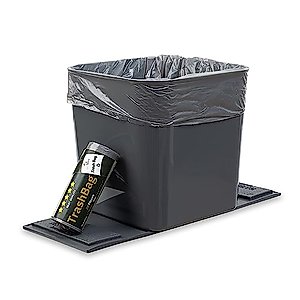 HAUSSIMPLE Car Trash Can – 1.4 Gallon Leakproof Garbage Bin for Cars, Trucks & SUVs, Large Capacity Automotive Waste Container with Anti-Slip Base – Gray Trash Bag Holder for Vehicle Interior