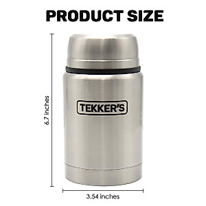 TEKKER'S Insulated Thermos Food Jar Lunch Thermos 17 Oz Stainless Steel Container Kids Vacuum Flask Folding Spoon Office Travel Camping Work School Outdoors Pink Unicorns