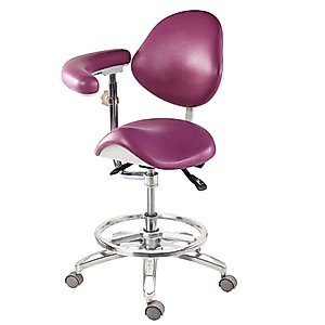 Global-Dental Saddle Chair Office Stool Dentist's Doctor's Assistant's Deluxe Chair PU Leather