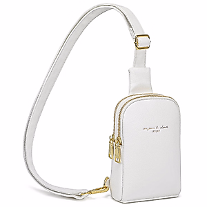 INICAT Travel Small Sling Bag Leather Crossbody Bags for Women Fanny Packs Cross Body Bag for Woman Cross Body Purses(White)