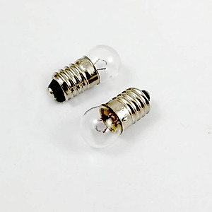 10x E10 6V / 0.5A 3W Light Bulb Miniature Screw Base Lamp Flashlight Torch Experiment Work Light (Box of 10)